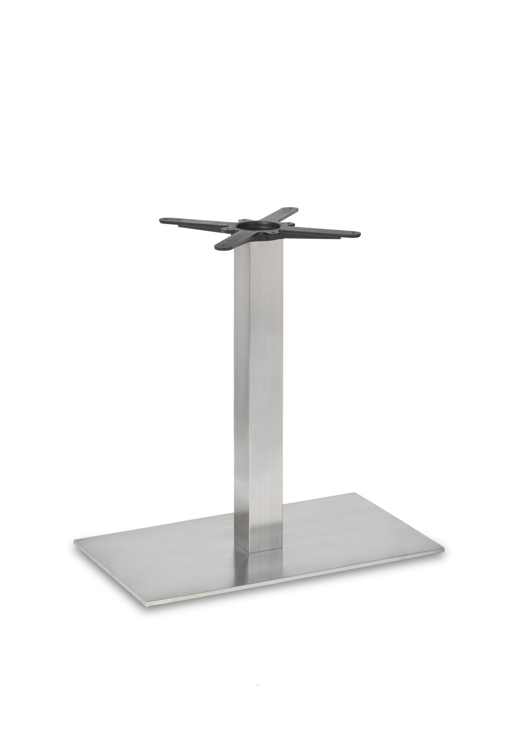 Single Ped Rectangle Base - Square Tube - SS - Furniture North East